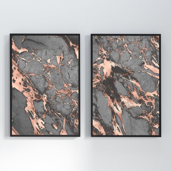 Rose Gold Wall Art - Etsy