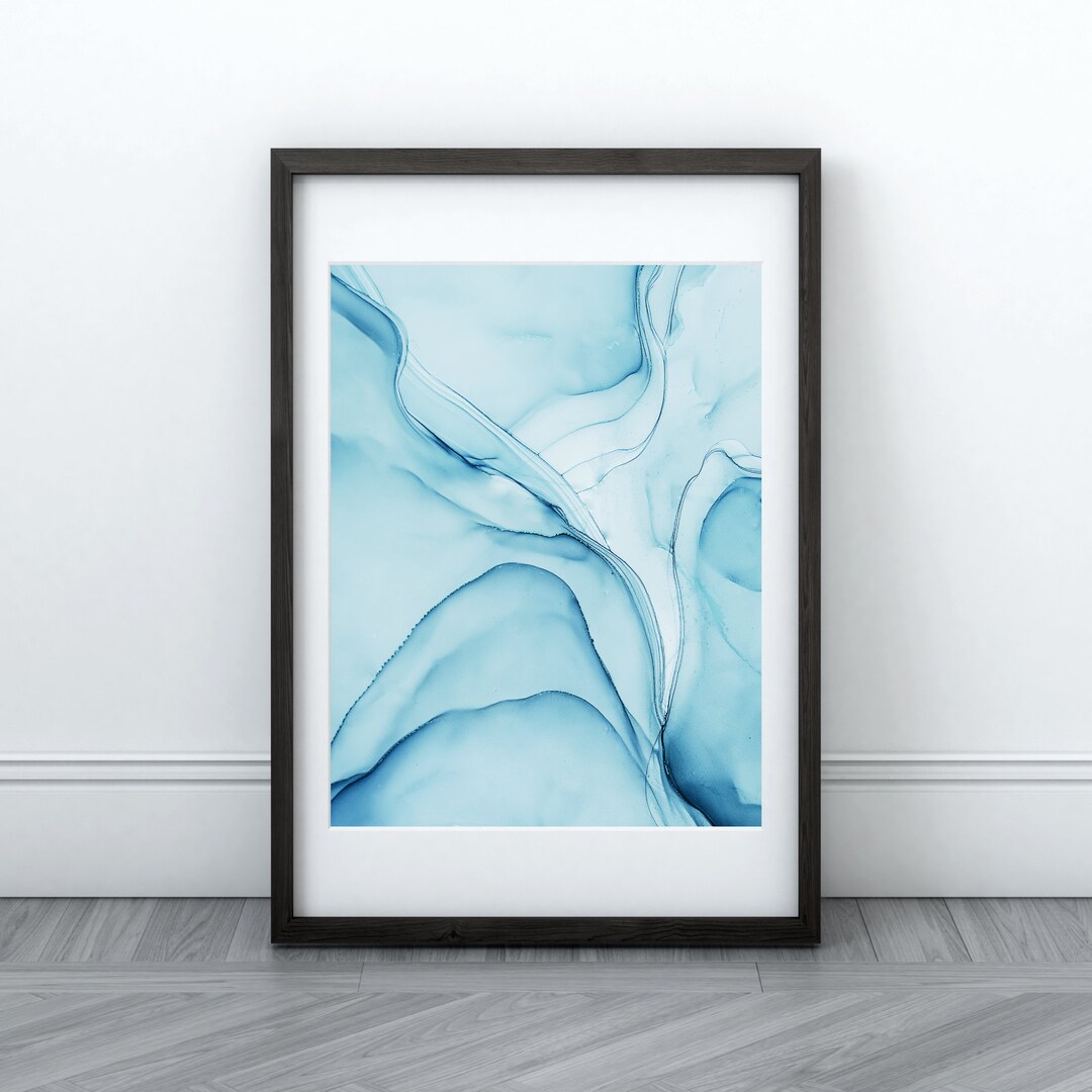 Baby Blue Abstract Art Print L Wall Art Print L Blue Printable Art L ...