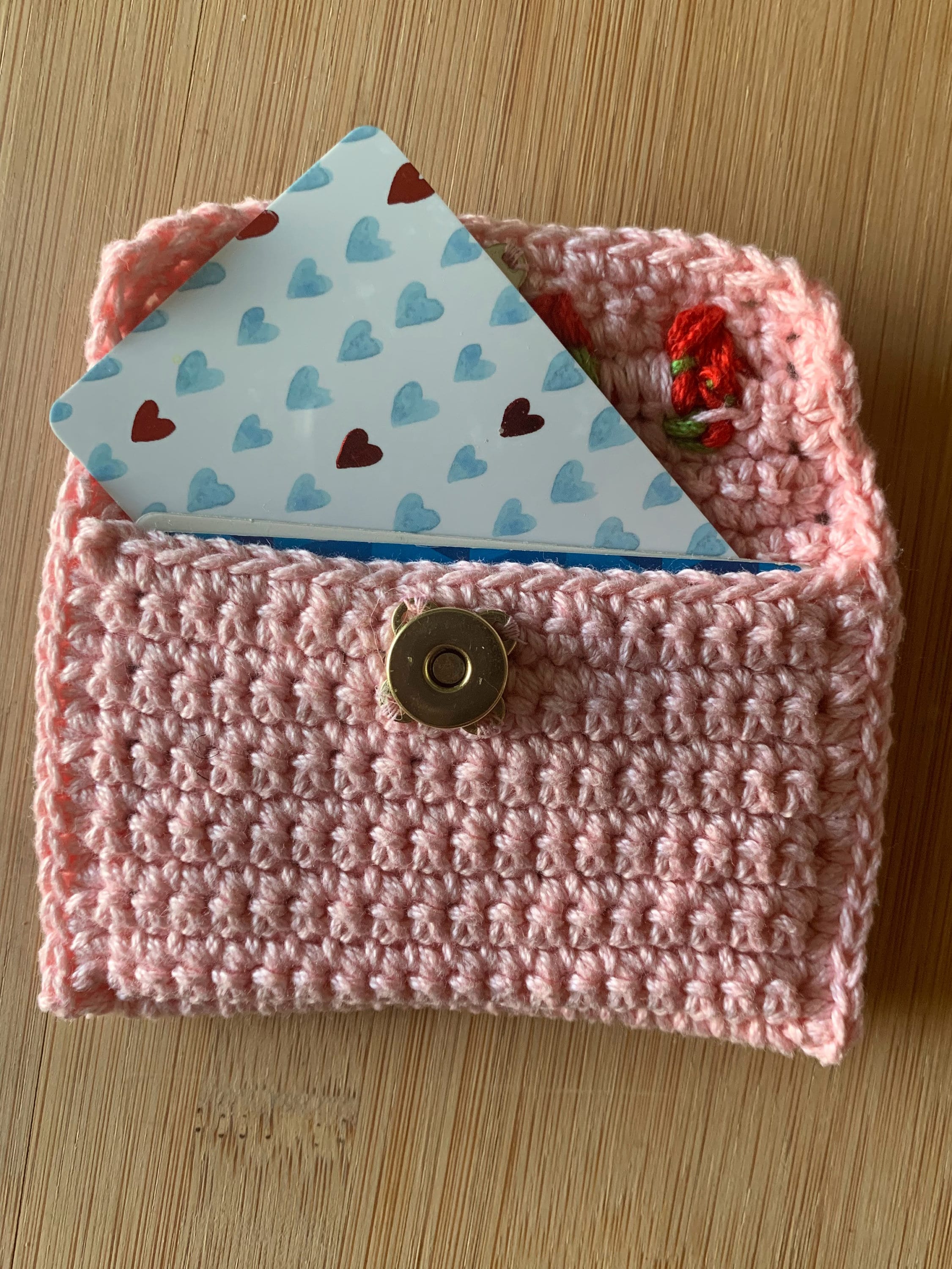 Crochet Strawberry Wallet - Crochet Card Holder - Handmade Wallet ...