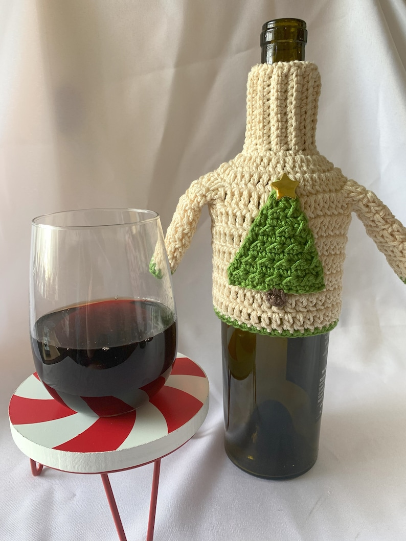 Christmas Tree Wine Bottle Sweater Ugly Sweater Wine Bottle Cozy Wine ...