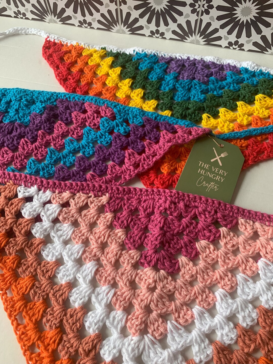 Crochet Pride Bandana - Cotton Hair Scarf - Crochet Kerchief - LGBTQ+ ...