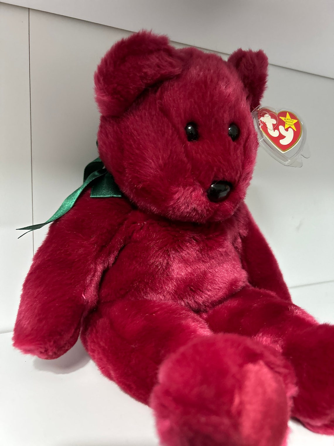 TY Beanie Babies Maroon Dark Red Bear teddy 1990s Retired Plush Toy - Etsy