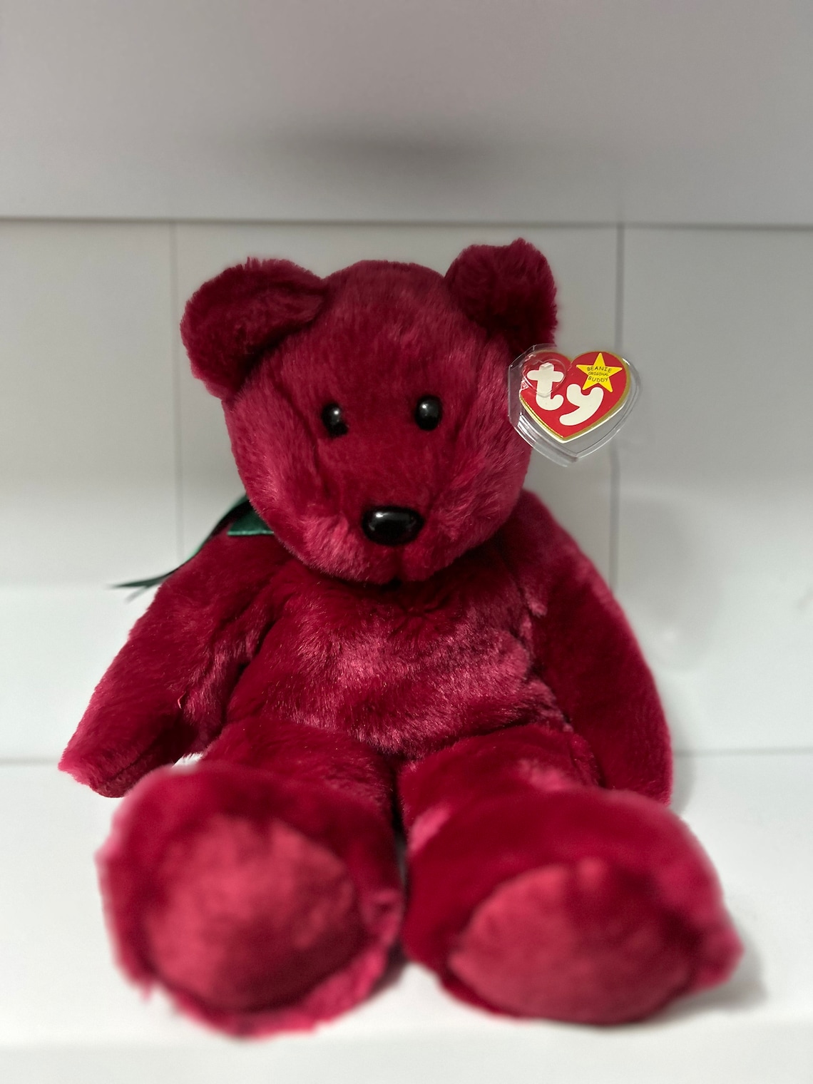 TY Beanie Babies Maroon Dark Red Bear teddy 1990s Retired Plush Toy - Etsy