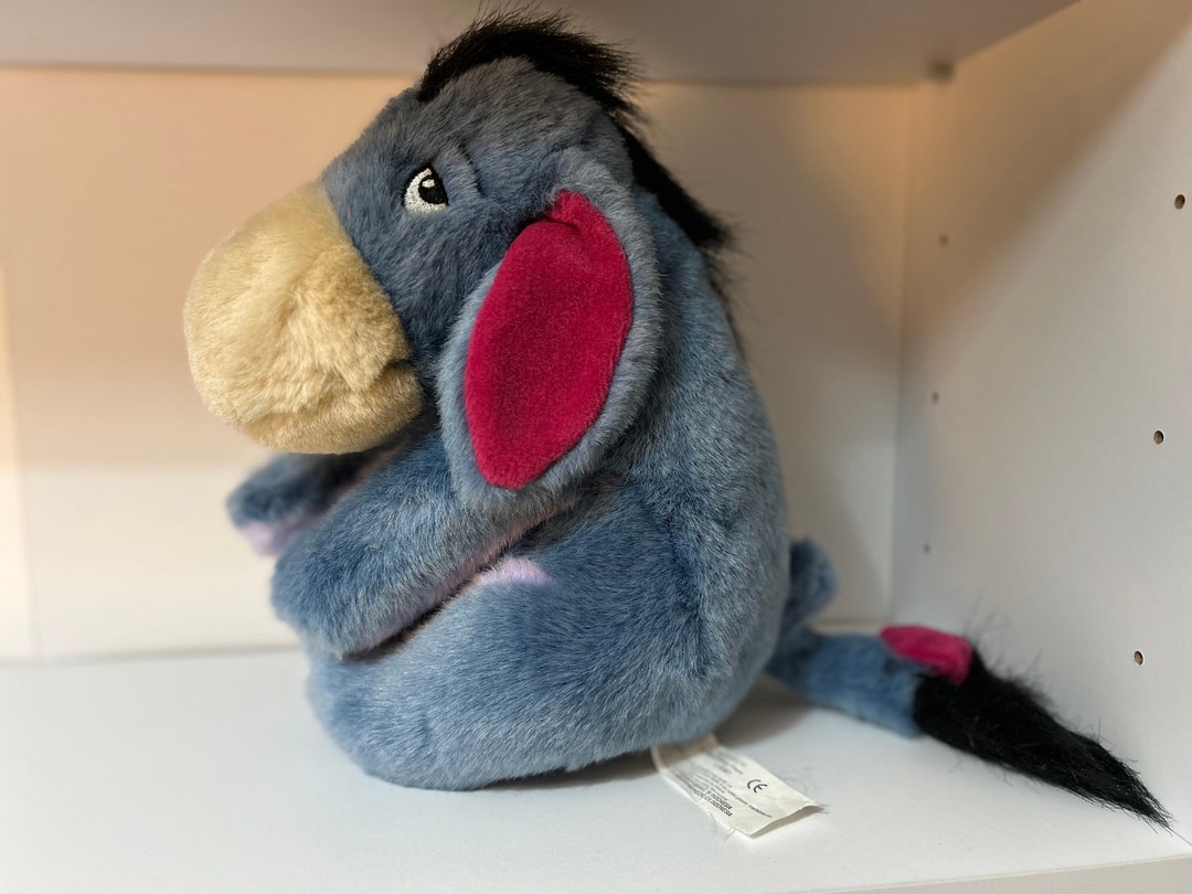 Disney Store Fluffy Sitting Eeyore Plush Soft Toy With Detachable Tail ...