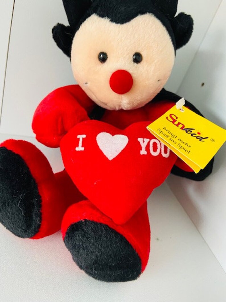 Rare Sunkid Red Devil Plush Soft Toy Holding I LOVE YOU Heart - Etsy