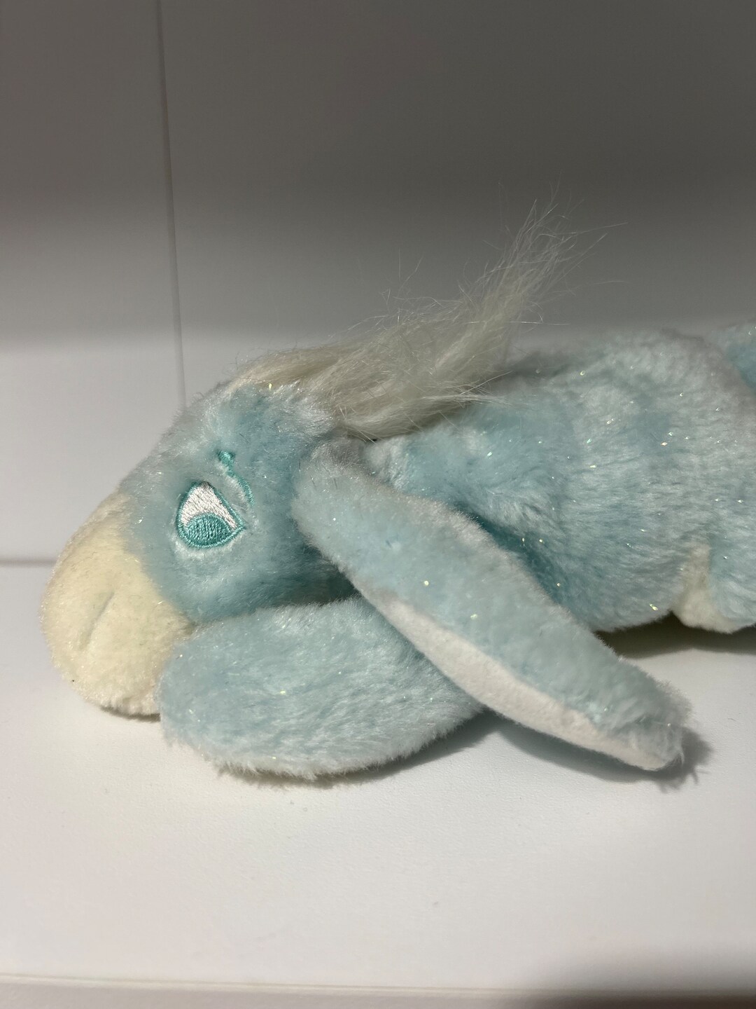 Baby Blue Pastel and Glitter Eeyore Plush Soft Toy Winnie the Pooh ...