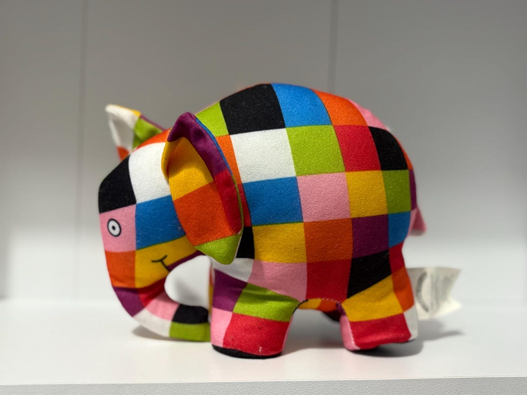 Elmer the Elephant Vintage 2001 Patchwork Multicoloured Elephant Plush ...