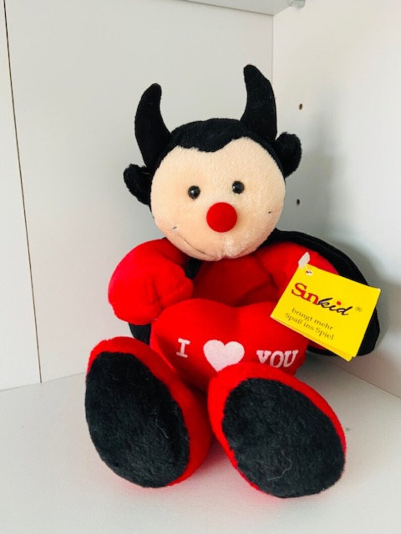 Rare Sunkid Red Devil Plush Soft Toy Holding I LOVE YOU Heart - Etsy