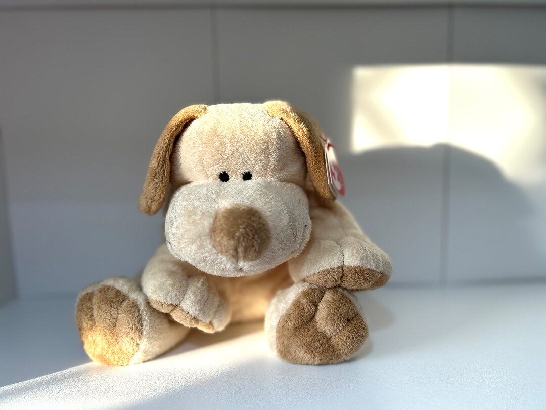 TY Pluffies Plopper the Brown and Cream Dog 2003 Plush Soft Toy Rare ...
