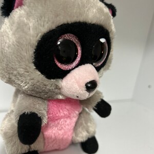 Ty Beanie Boos Rocco the Racoon | Pink & Grey Plush Soft Toy Retired - Etsy
