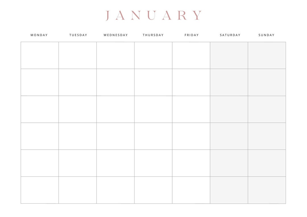 Plain Undated Calendar - Etsy