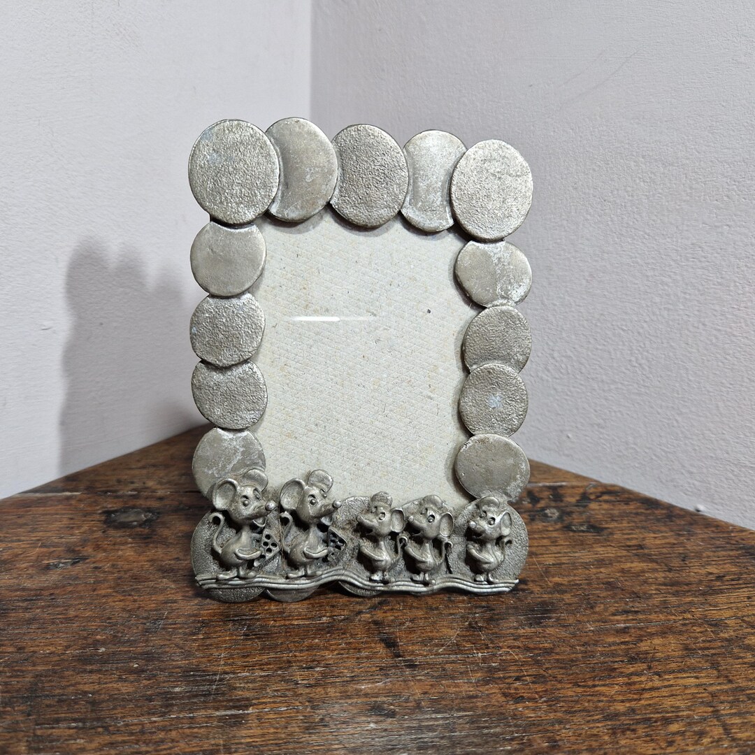 Retro Barron Pewter Family of Mice Table Top Photo Frame - Etsy