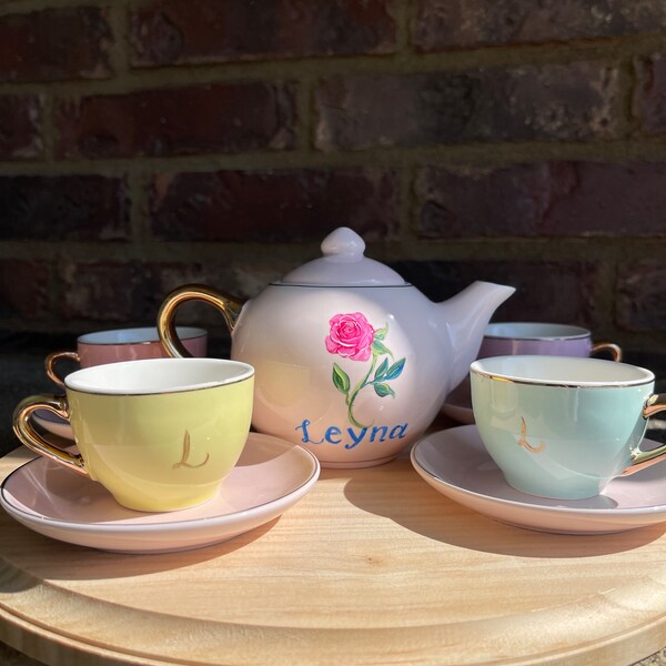 Personalized Tea Set Child - Etsy