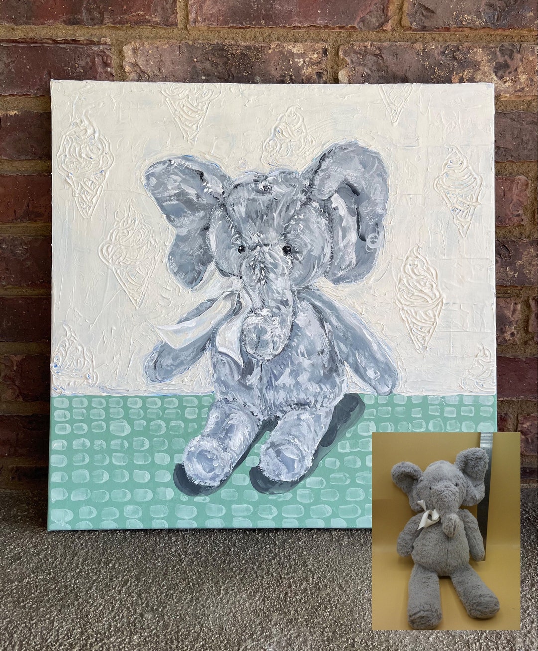 LARGE CANVAS, Custom Stuffed Animal Painting, Treasured Loveys ...