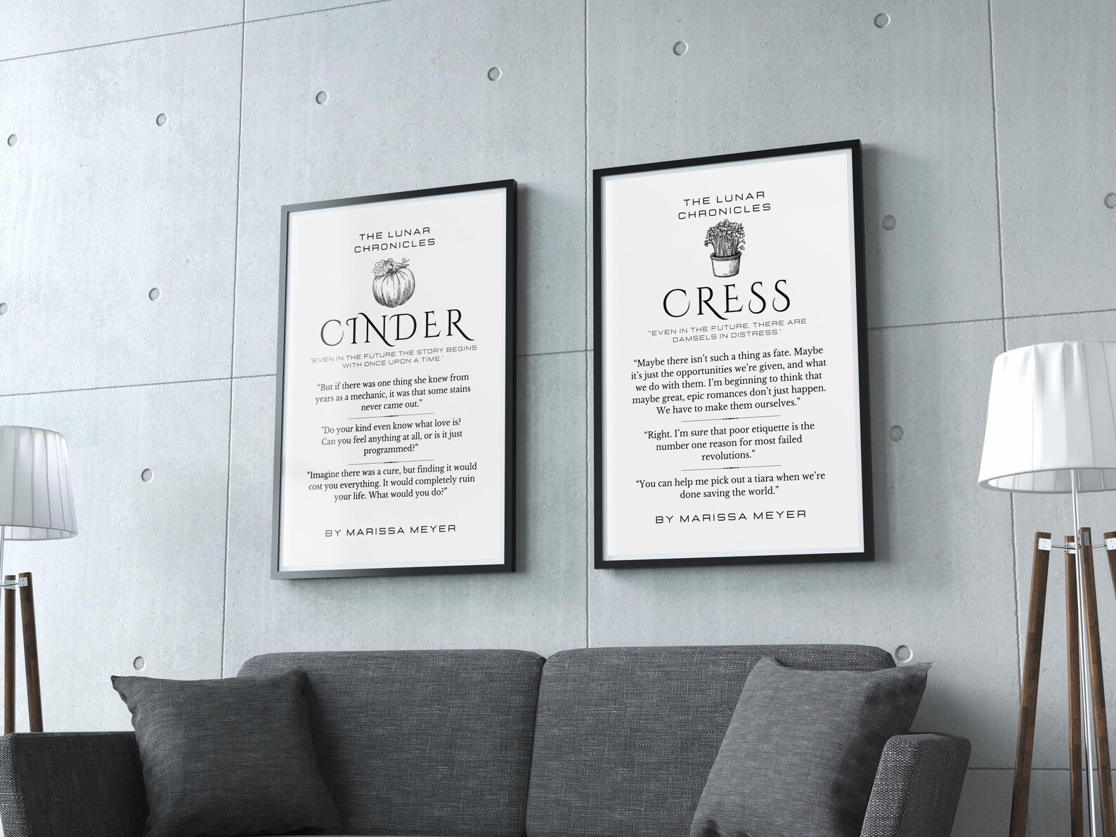Lunar Chronicles Poster Set: Cinder, Scarlet, Cress, Winter (digital ...
