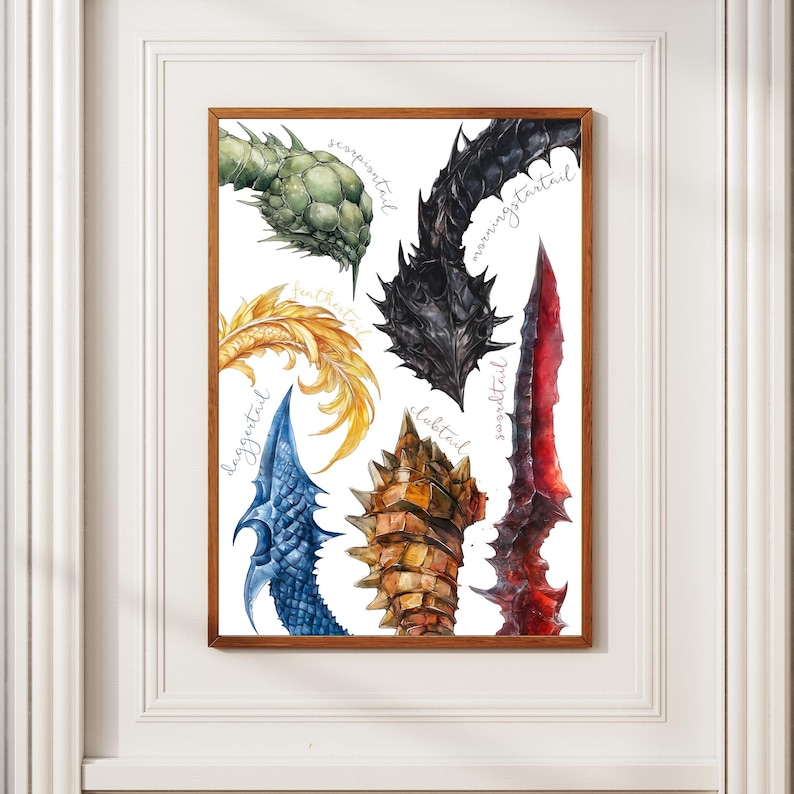 FOURTH WING Print | Dragon Tail Anatomy | Fantasy Art | Bookish ...