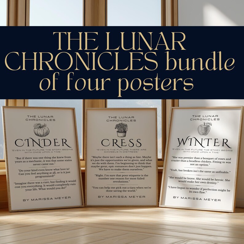 Lunar Chronicles Poster Set: Cinder, Scarlet, Cress, Winter (digital ...
