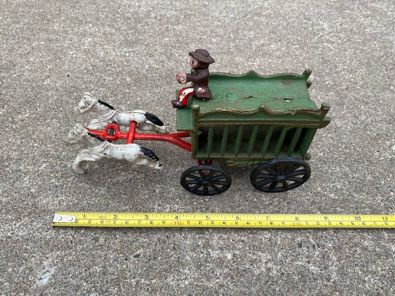 Antique Cast Iron Circus Wagon Cage Driver Horse Drawn Germany Vintage ...