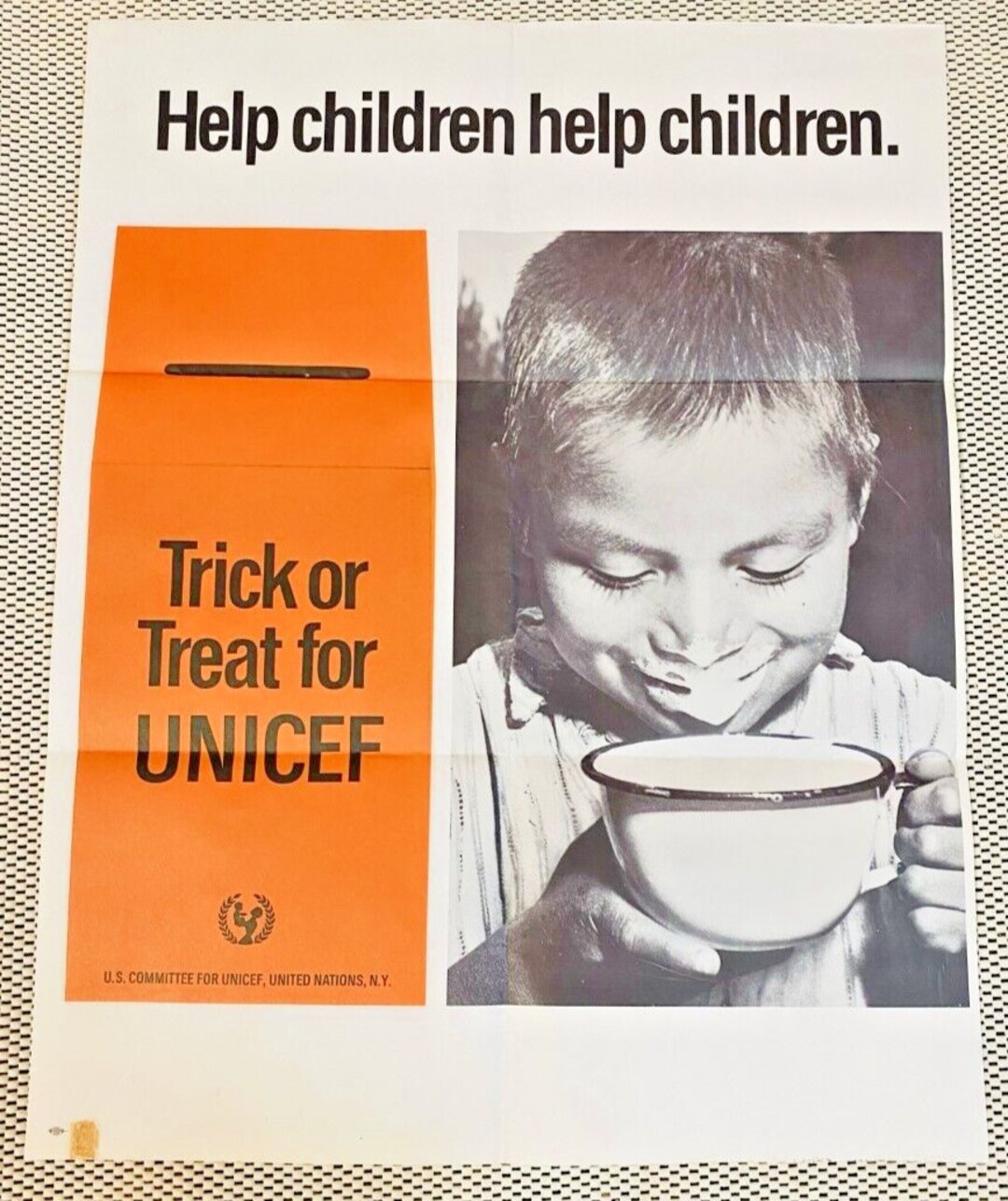 Vintage Original Poster UNICEF Help Children Trick or Treat for UNICEF ...