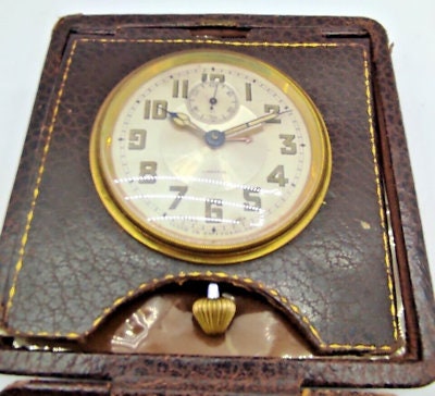 Antique Swiss Made 8 Days Mechanical Travel Alarm Clock Brevet 124160 M ...