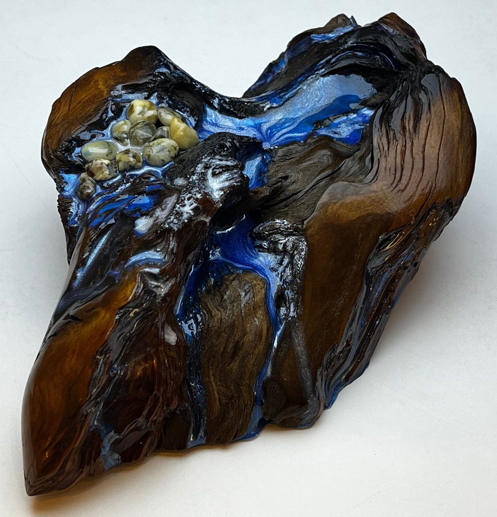 Handmade, One-of-a-kind, Driftwood Resin Art, Repurposed Wood, Burnt ...