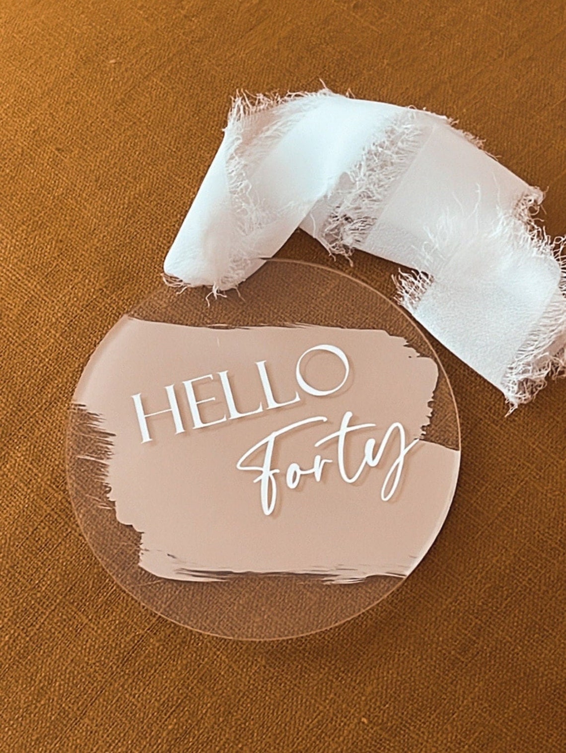 Welcome Hello Forty Acrylic Sign | Birthday Welcome Sign| Custom ...