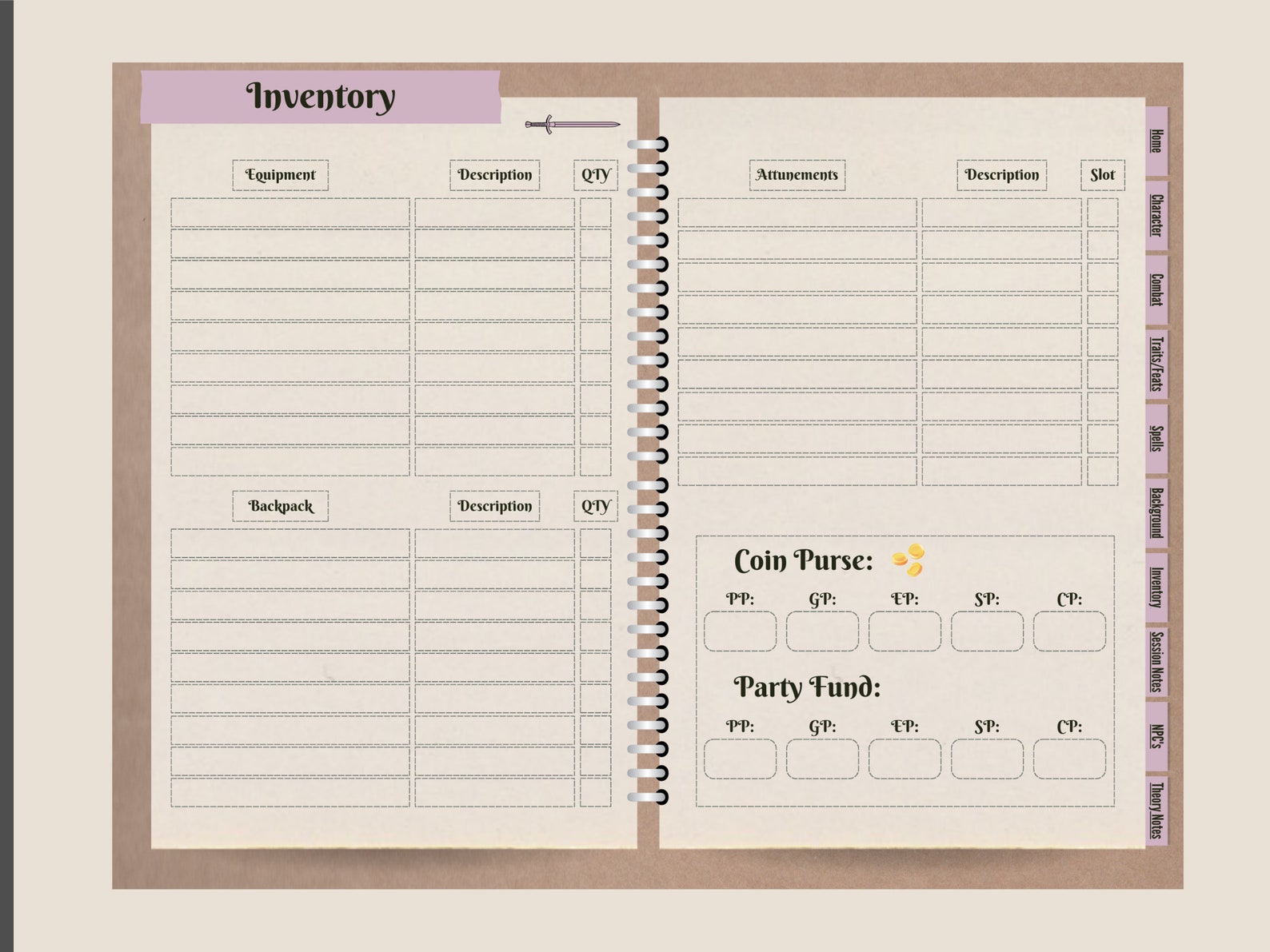 Dnd Digital Notebook | D&D Campaign Journal | Dungeons and Dragons ...