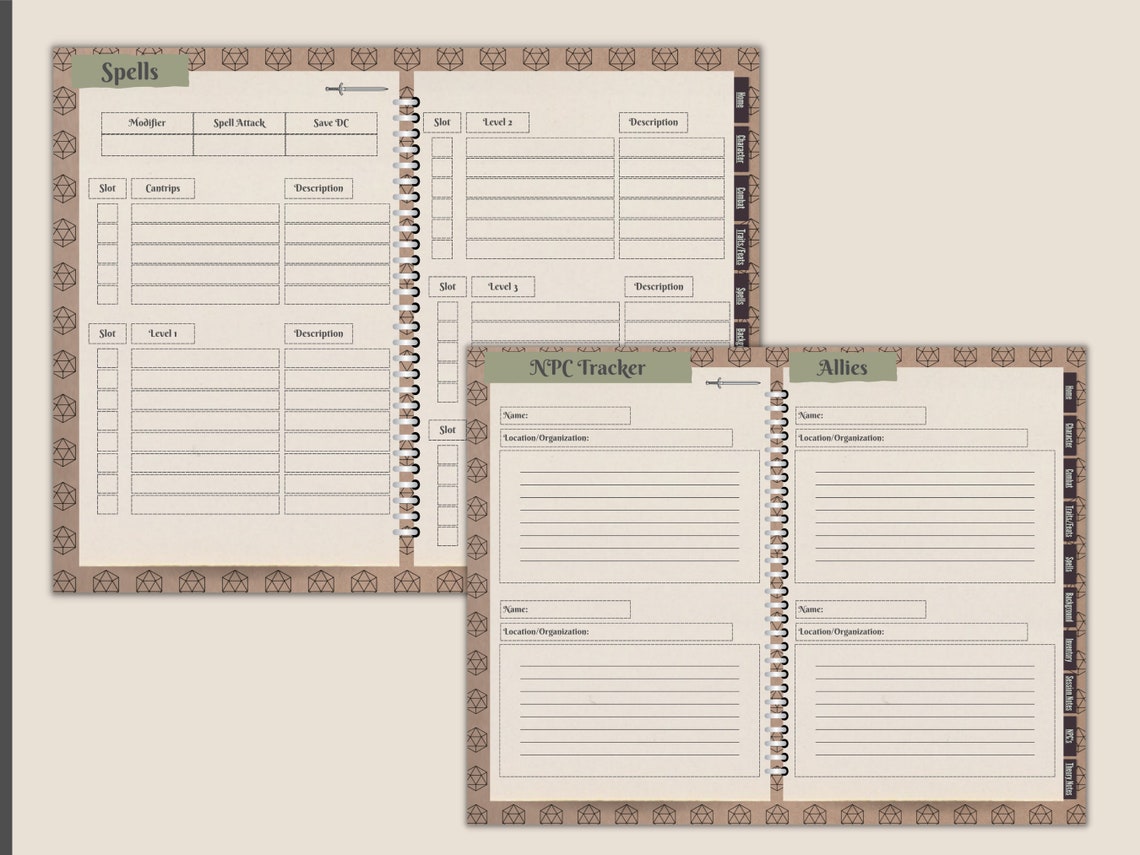 Dnd Digital Notebook | D&D Campaign Journal | Dungeons and Dragons ...