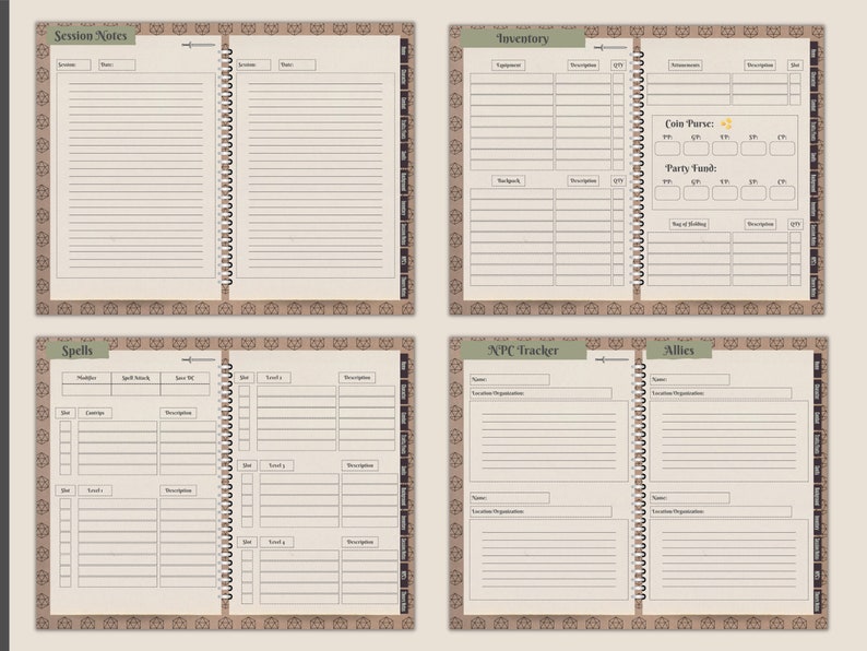 Dnd Digital Notebook D&D Campaign Journal Dungeons and - Etsy