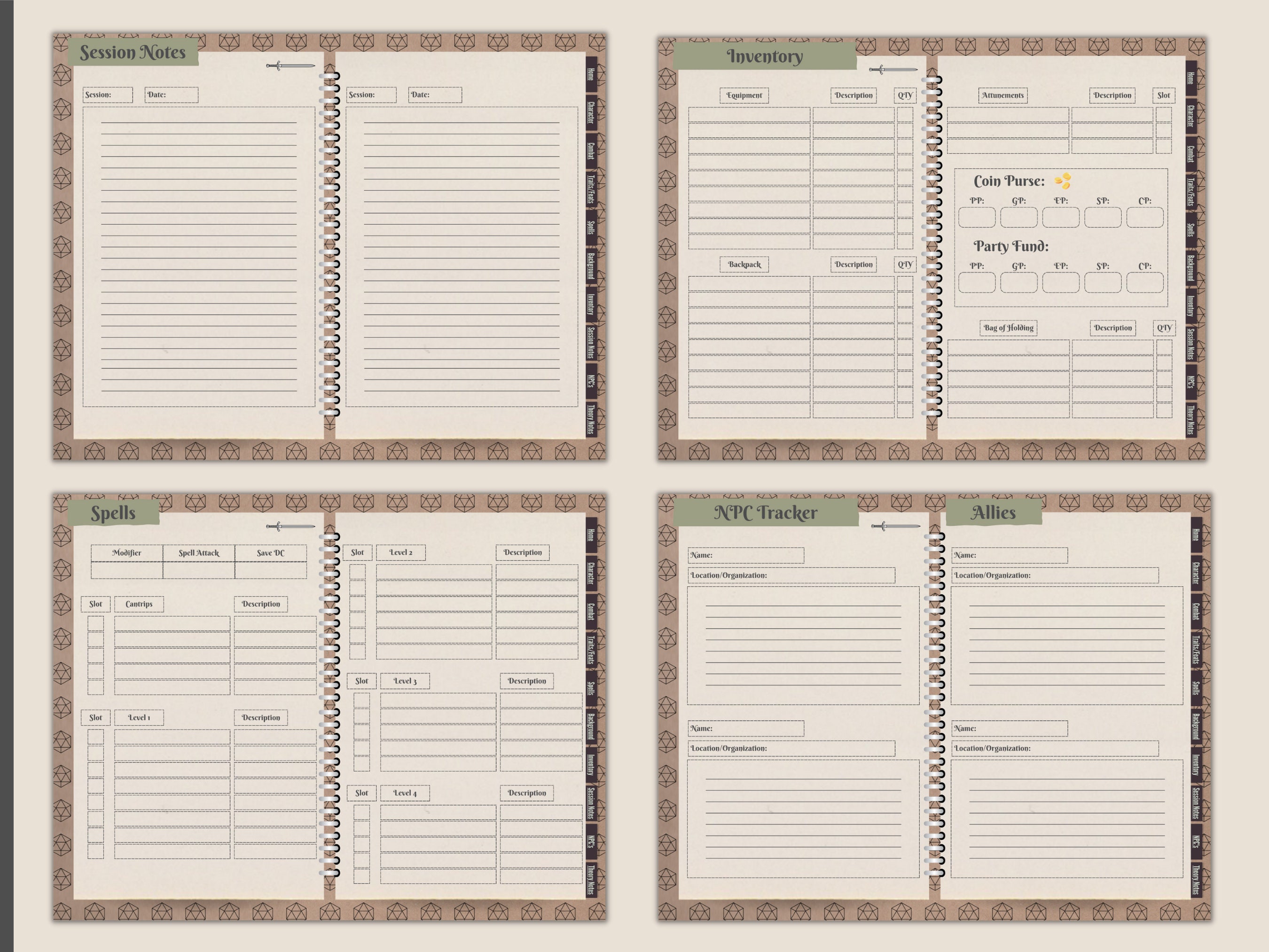 Dnd Digital Notebook D&D Campaign Journal Dungeons and - Etsy UK