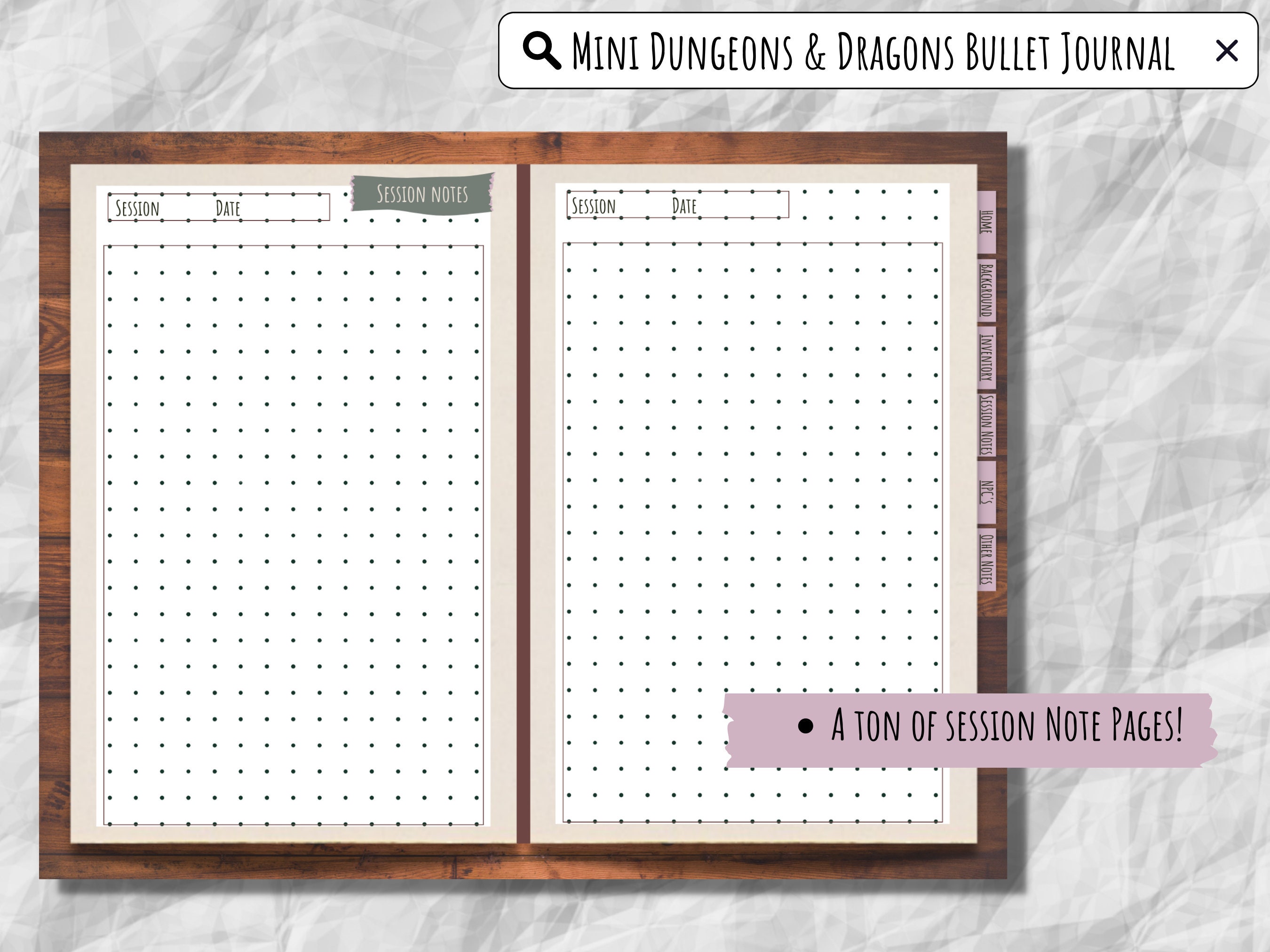 Mini Digital Bullet Journal | D&D Campaign Notes | Dungeons and Dragons ...