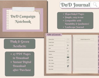 Dnd Digital Notebook | D&D Campaign Journal | Dungeons and Dragons ...