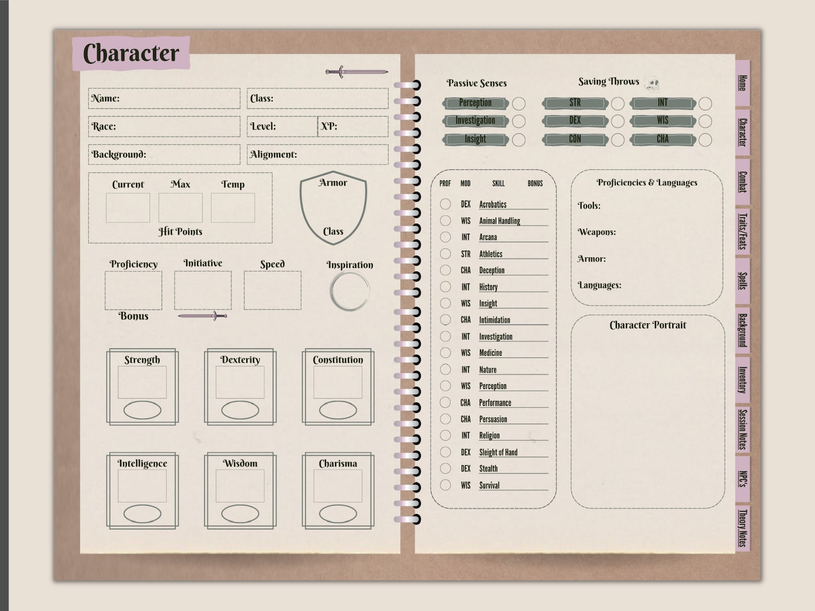 Dnd Digital Notebook | D&D Campaign Journal | Dungeons and Dragons ...