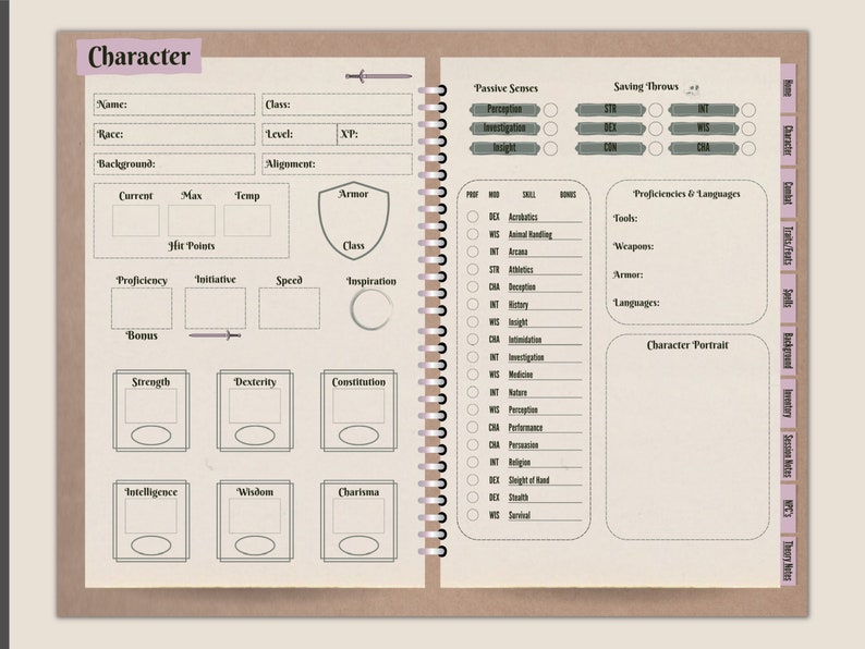 Dnd Digital Notebook | D&D Campaign Journal | Dungeons and Dragons ...