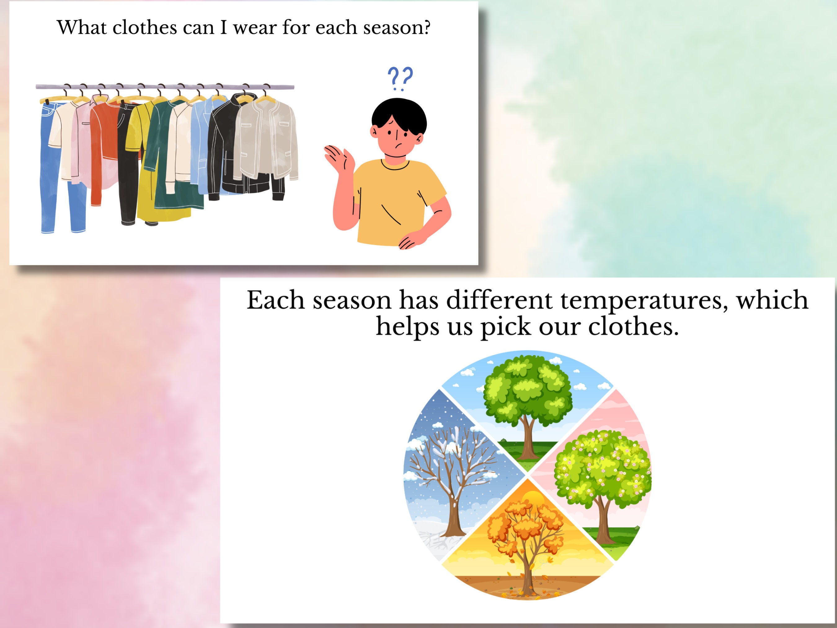 Social Story Clothes for Different Seasons Autism Special Education ...