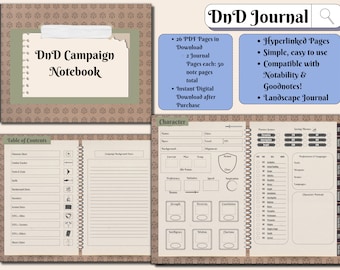 Dnd Digital Notebook | D&D Campaign Journal | Dungeons and Dragons ...
