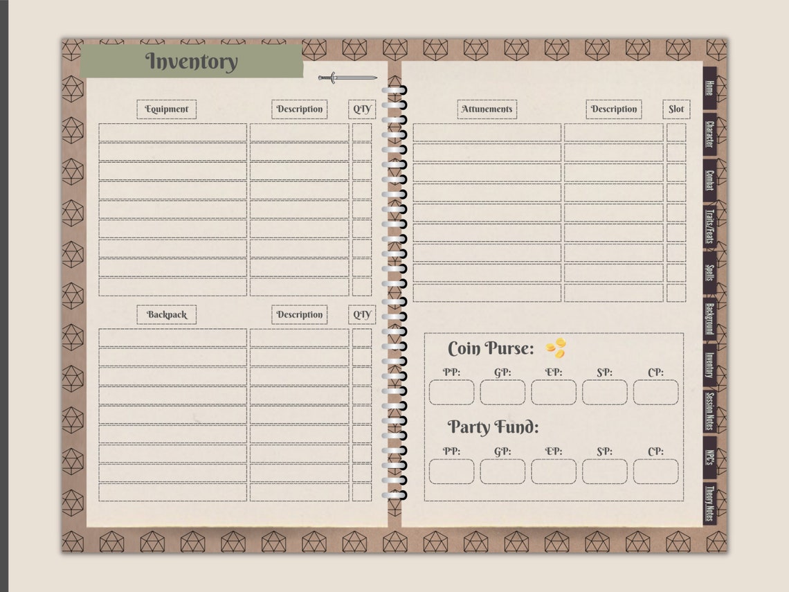 Dnd Digital Notebook | D&D Campaign Journal | Dungeons and Dragons ...