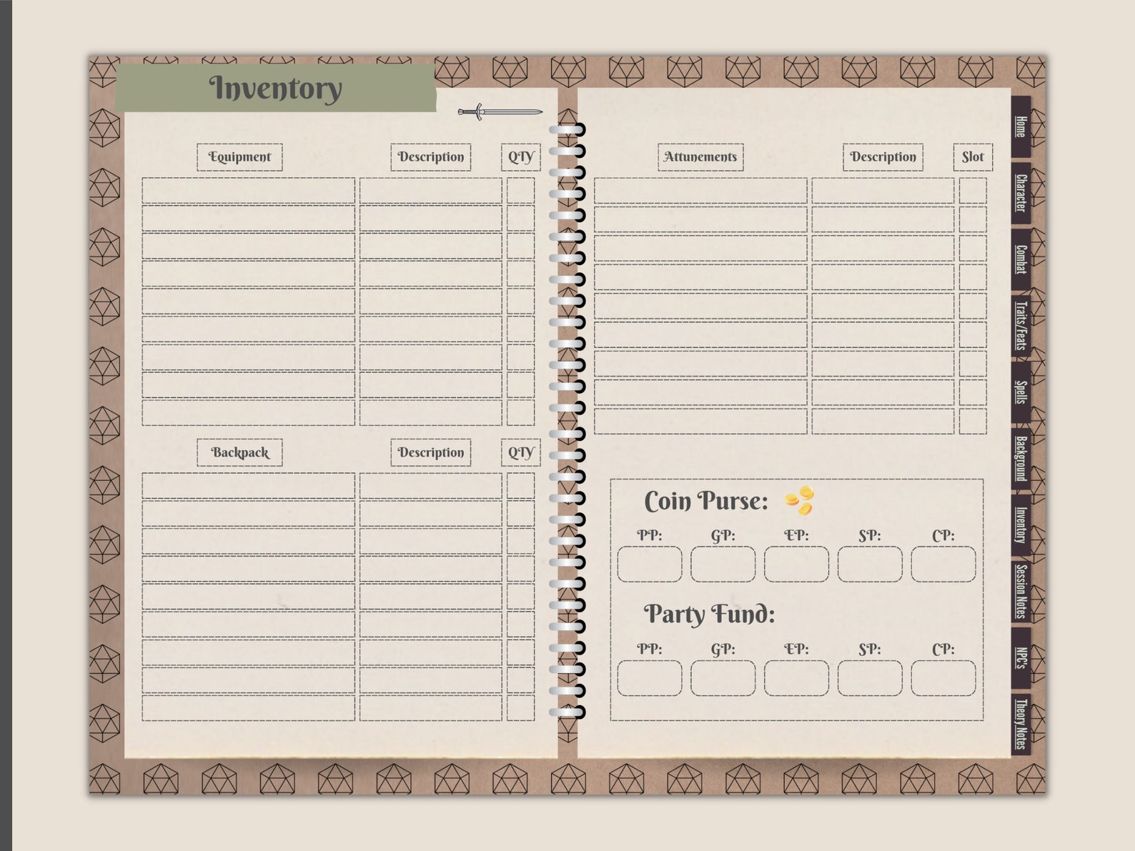 Dnd Digital Notebook | D&D Campaign Journal | Dungeons and Dragons ...