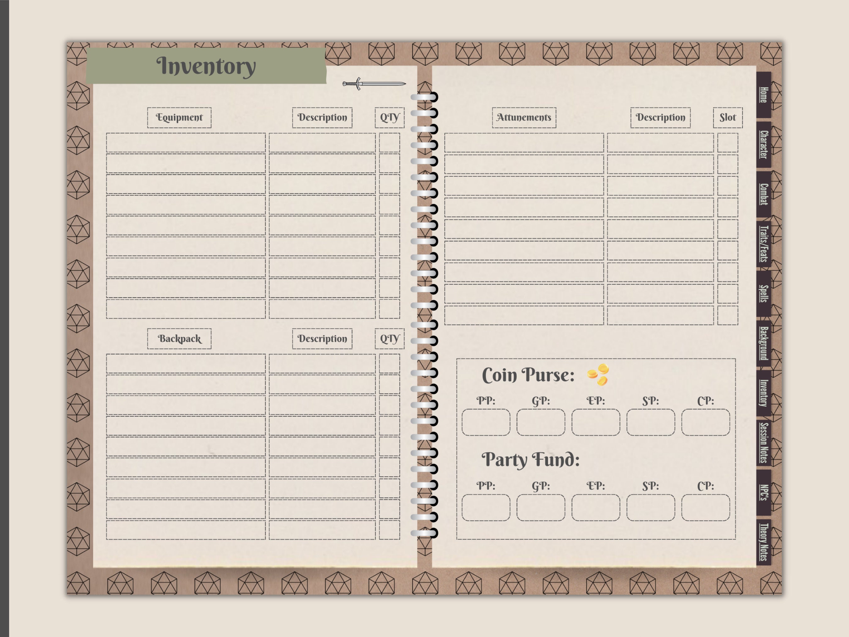 Dnd Digital Notebook | D&D Campaign Journal | Dungeons and Dragons ...