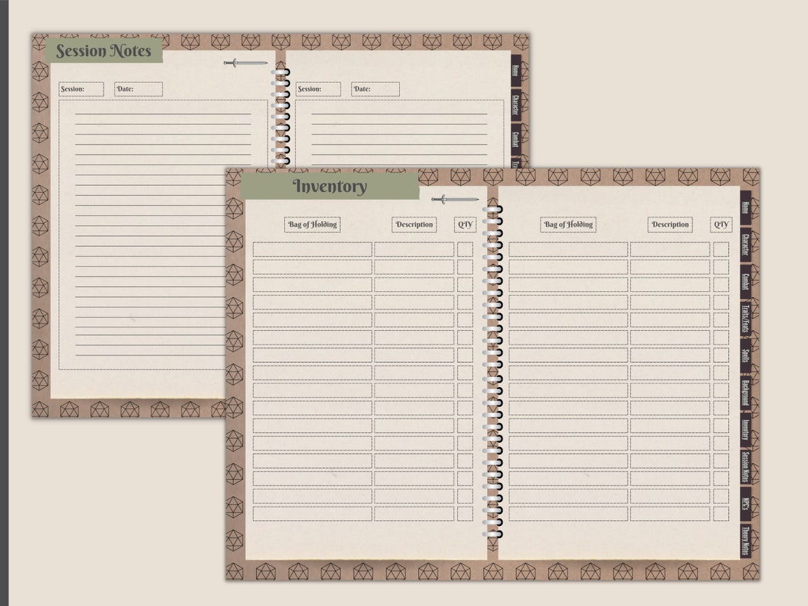 Dnd Digital Notebook | D&D Campaign Journal | Dungeons and Dragons ...