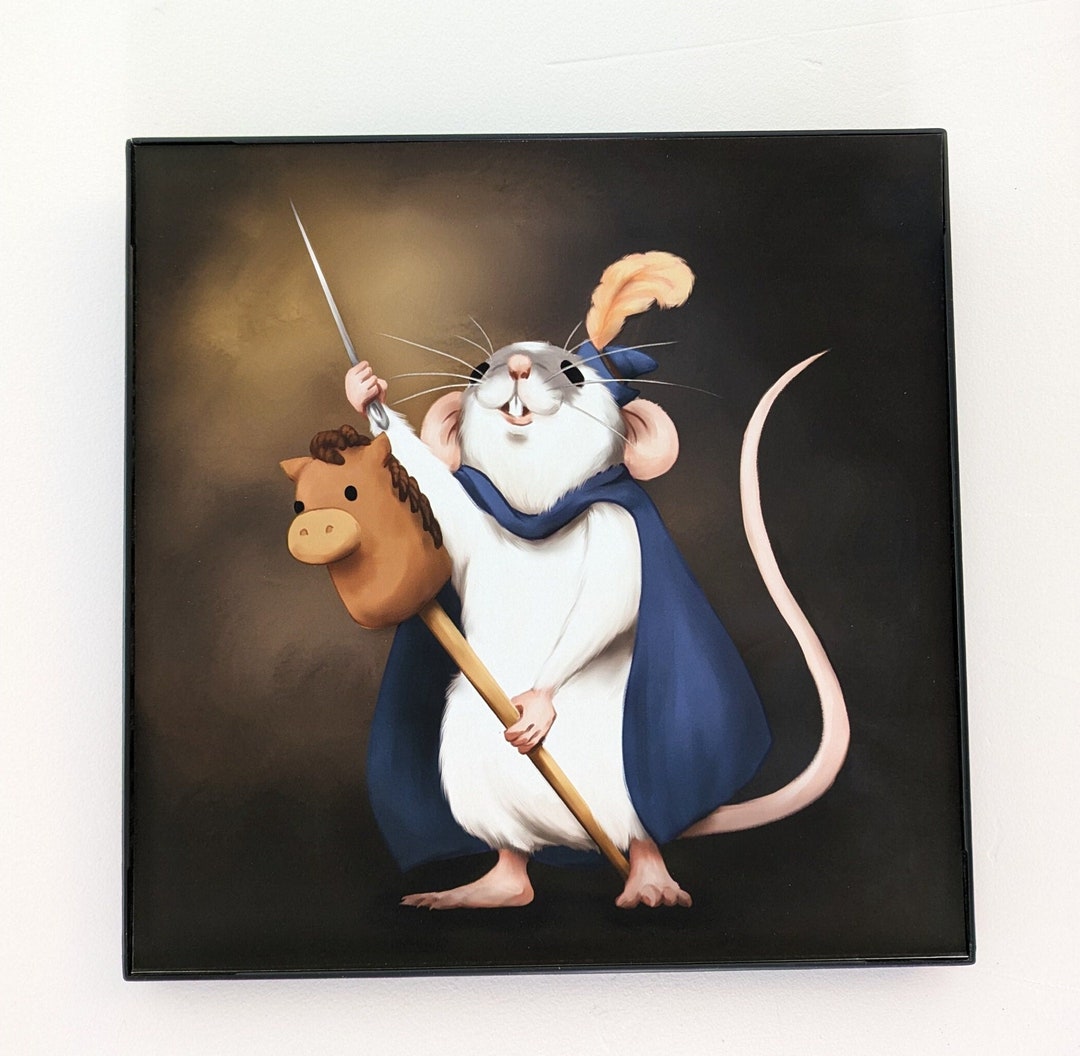 Brave Rat Knight Fine Art Giclee Print 8x8 Rat Cute Whimsical Fantasy ...