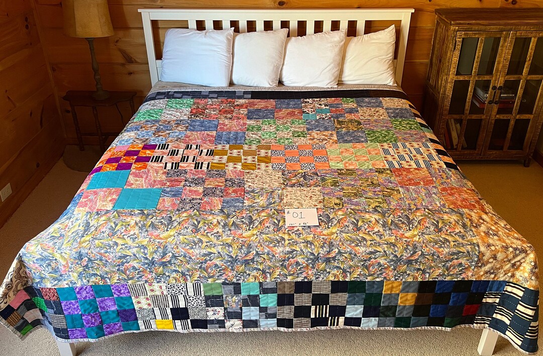 1960's King Vintage Handmade Fully Hand Sewn Patchwork Quilt - Etsy