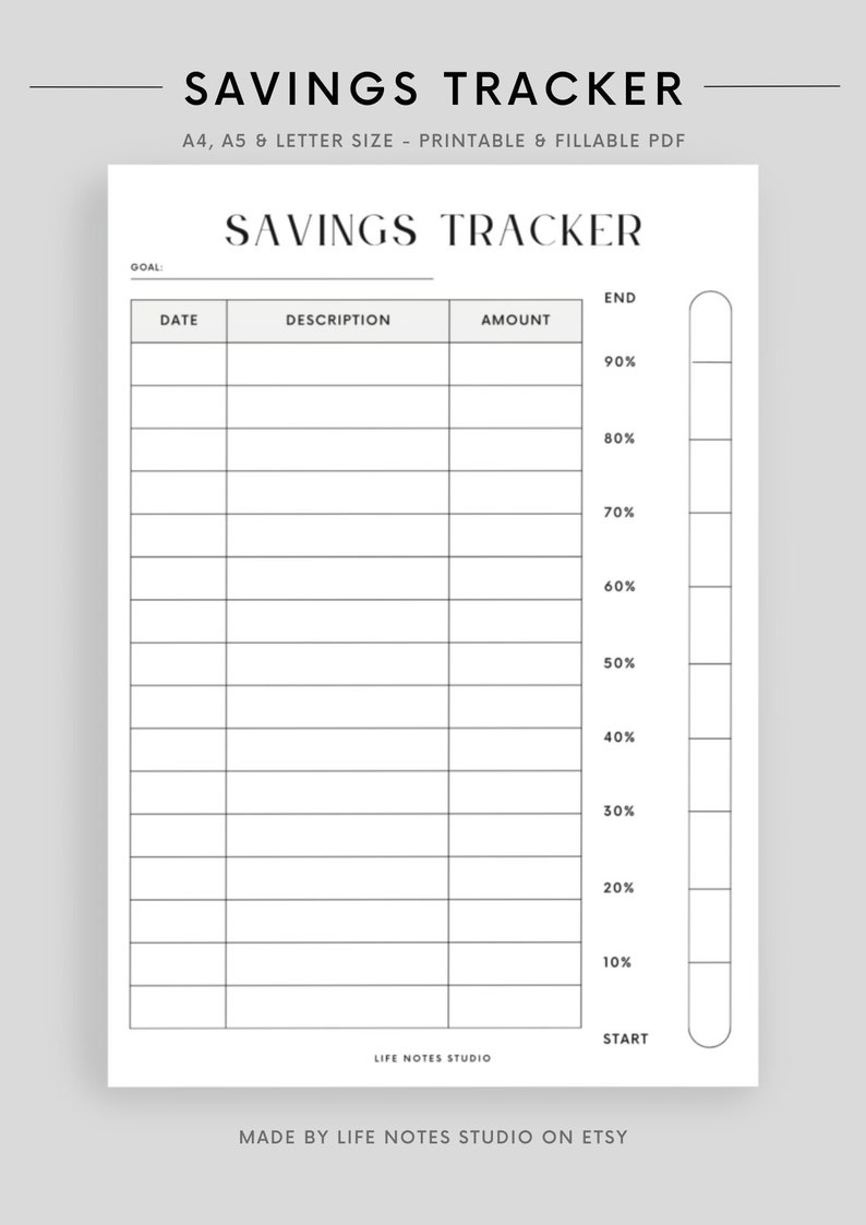 Printable Money Savings Tracker, Budget Planner Template, Finance ...