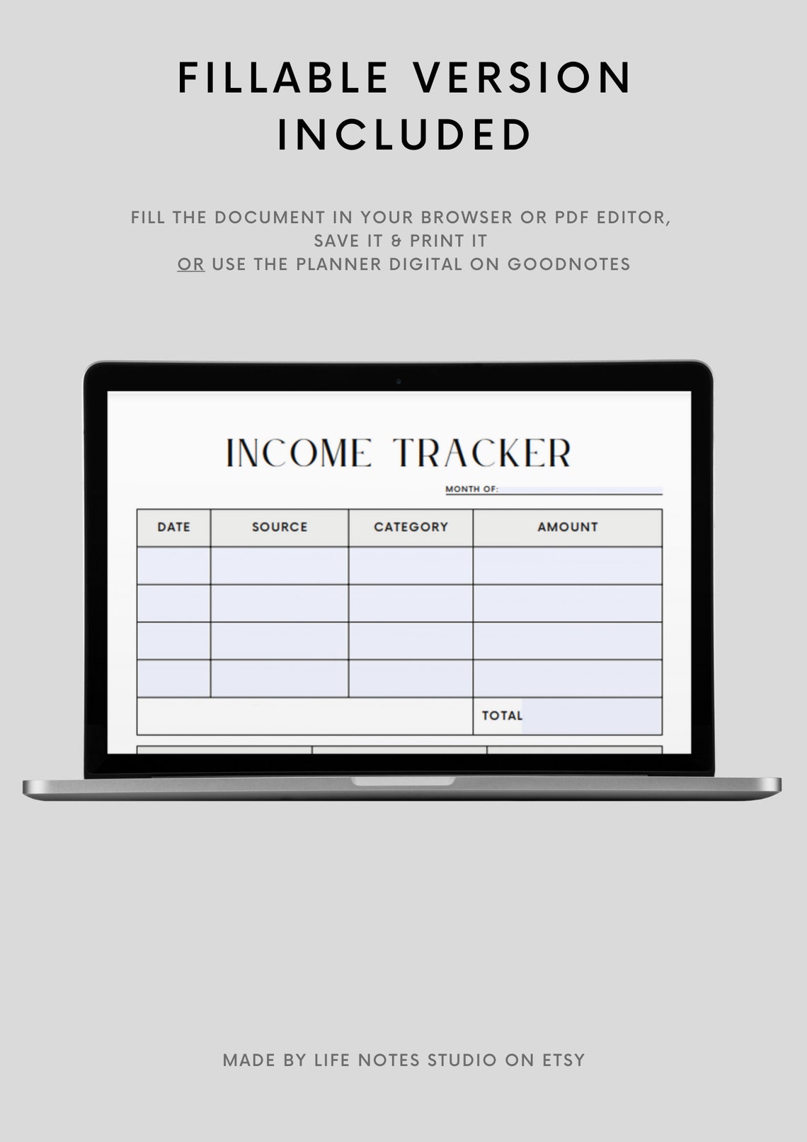 Printable Income & Expense Tracker, Budget Planner Template, Finance ...