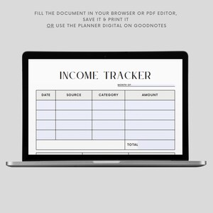 Printable Income & Expense Tracker, Budget Planner Template, Finance ...