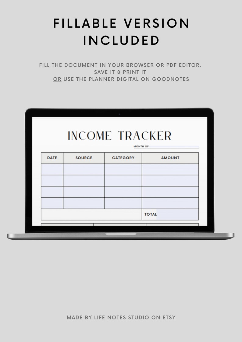 Printable Income & Expense Tracker, Budget Planner Template, Finance ...