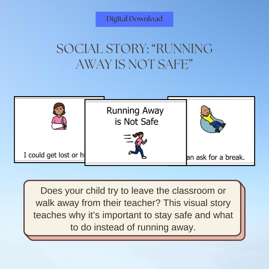 Running Away is Not Safe Social Story - Digital Download - Etsy