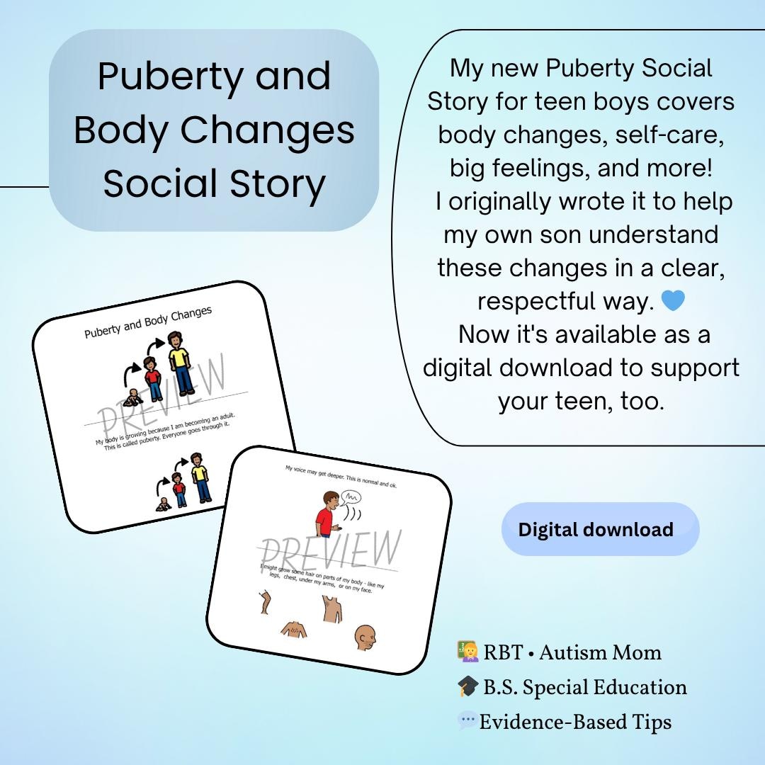 Puberty and Body Changes Social Story (male) - Digital Download - Etsy