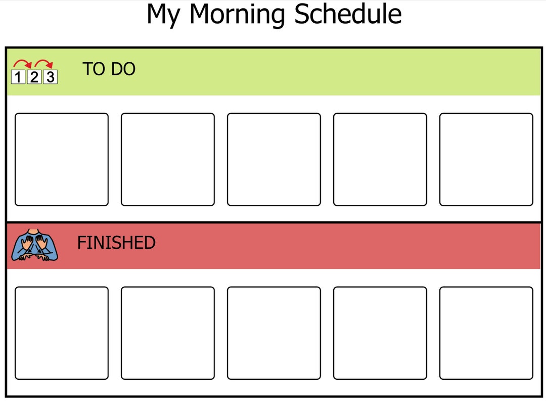 Morning and Night Visual Schedule With Icons - Digital Download - Etsy