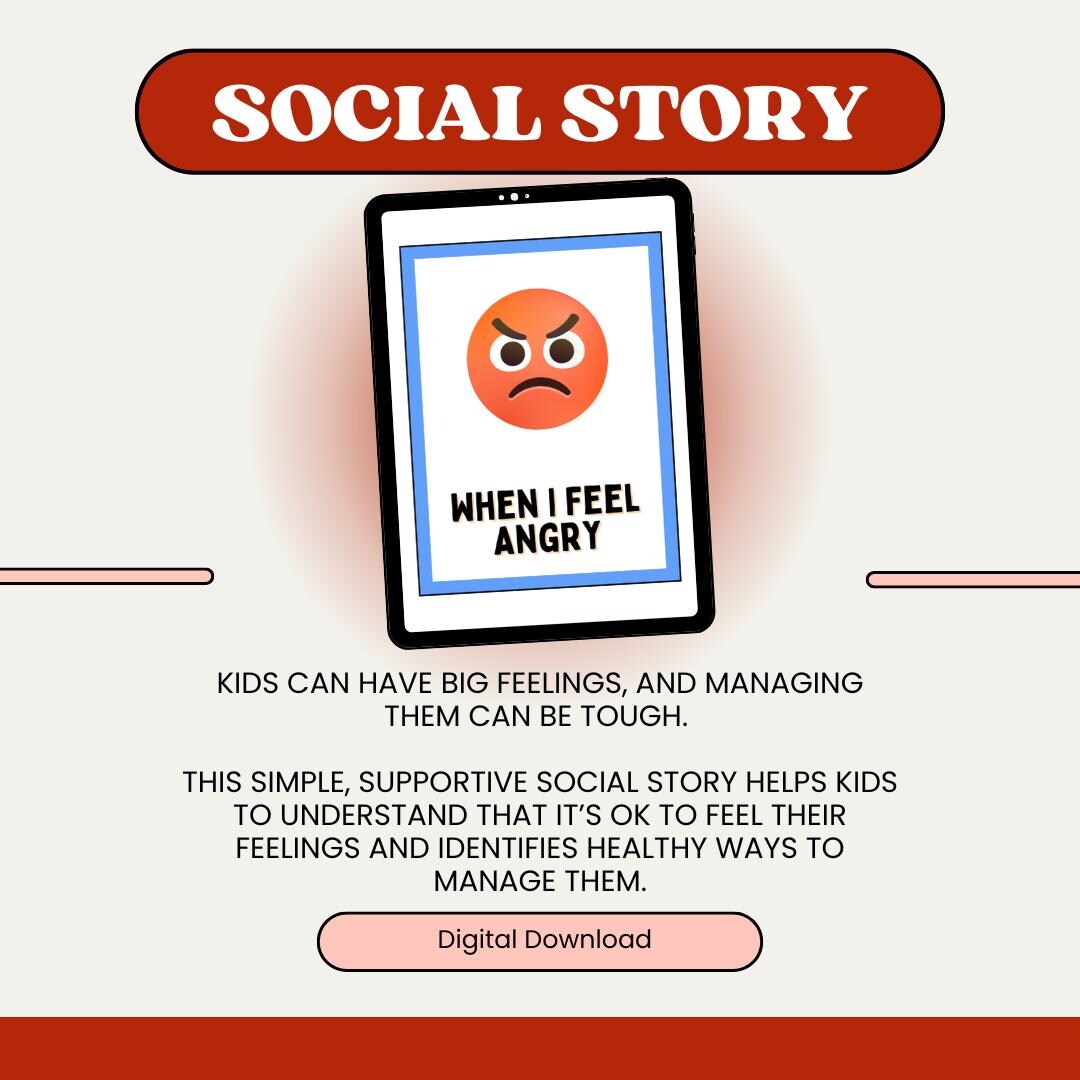 When I Feel Angry Social Story - Digital Download - Etsy
